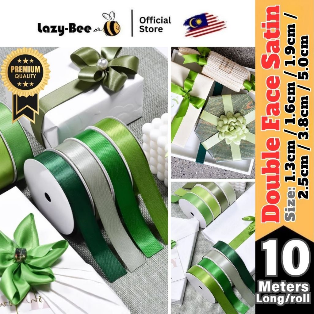 LAZY BEE 10 Meter Ice Mint Pastel Apple Green Kiwi Premium Double Face ...