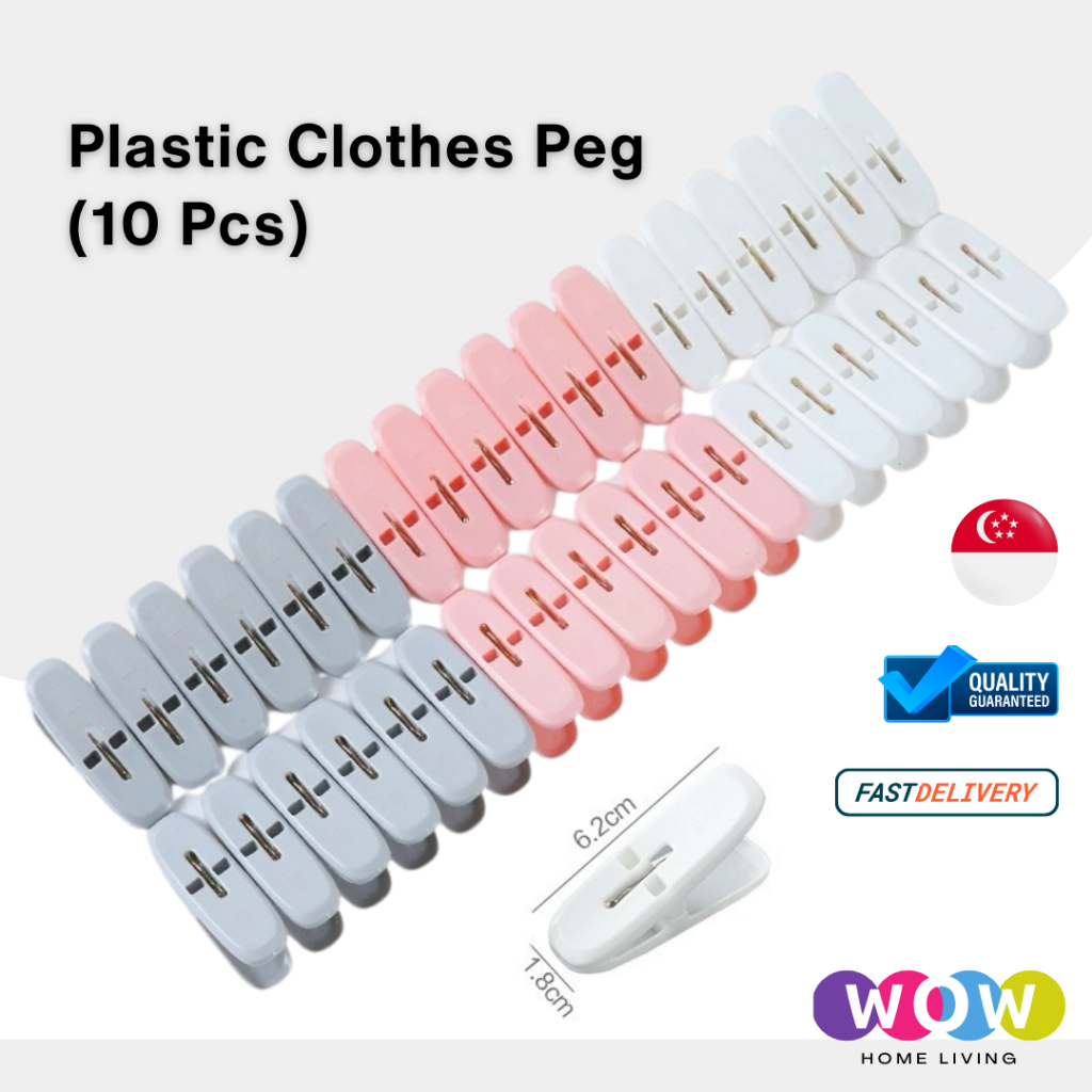 Plastic Clothes Peg (10 Pcs Per Pack) | Shopee Singapore