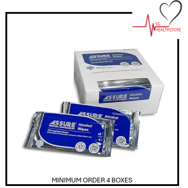 ASSURE Medical Disposable Alcohol Wipes, 20x20cm, 50pcs/Box, Minimum ...