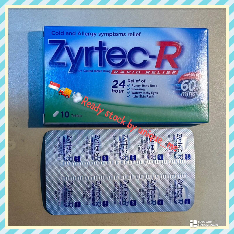 (🇸🇬Mix&Match Expiry 2028) Zyrtec-R Film-Coated Tablet 10mg Rapid Relief ...
