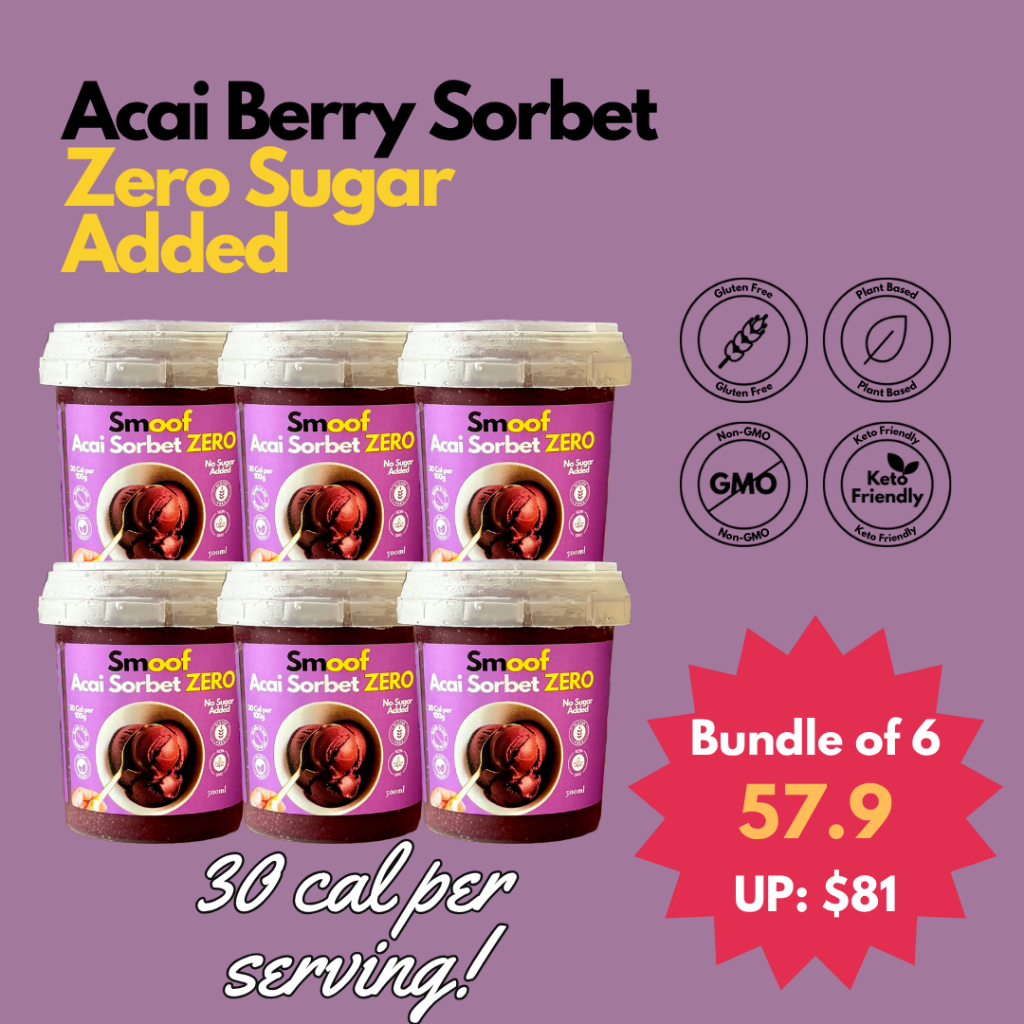 📢[FREE DELIVERY PROMO] Smoof Acai Berry Sorbet ZERO SUGAR ADDED - Ready ...
