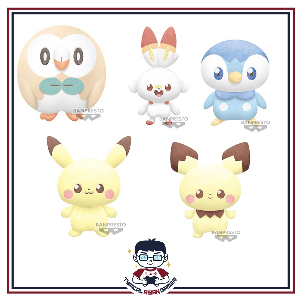 Pokepeace Plush [Pichu/Pikachu/Scorbunny/Piplup/Rowlet] | Shopee Singapore