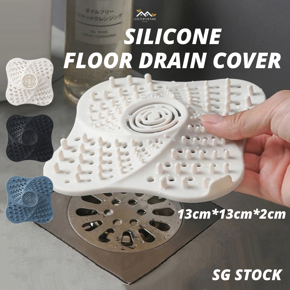 {SG} 2PCS Silicone Floor Drain Trap with Sucker Bathroom Drain Cover ...