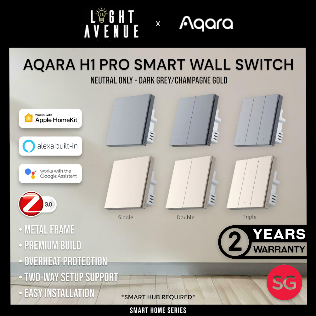 AQARA H1 PRO Smart Wall Switch Neutral Smart Life Voice-Controlled Devices | Shopee Singapore