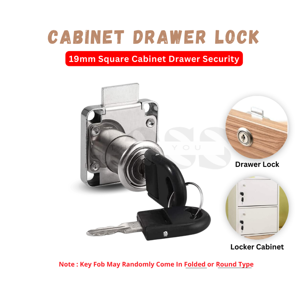 Cabinet Drawer Lock Square Security Drawer Lock Set Kunci Laci Lock ...