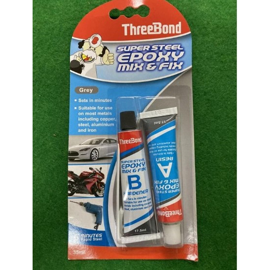 Threebond Super Steel Epoxy Mix & Fix (35ml) 2 tan two Gum Gam Steel ...