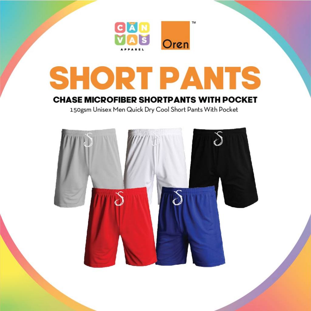 READY STOCK CHASE Microfiber Short Pant With Pocket Seluar Pendek ...