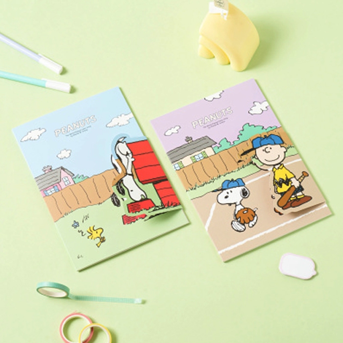 DAiSO Korea x Peanuts Snoopy A5 Bookamrk Ruled Lined Notebook Notepad ...
