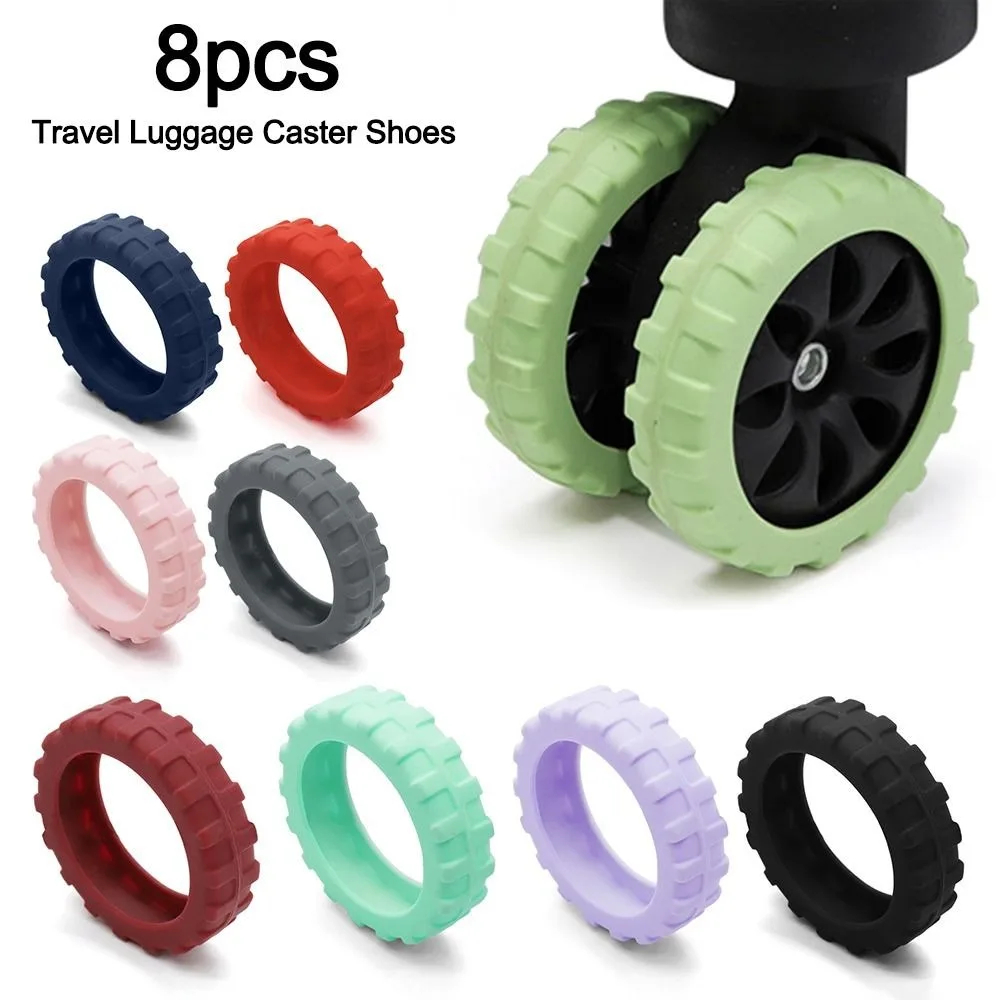 8 PCS Luggage Wheel Protector Suitcase Wheels Ring Rubber Ring ...