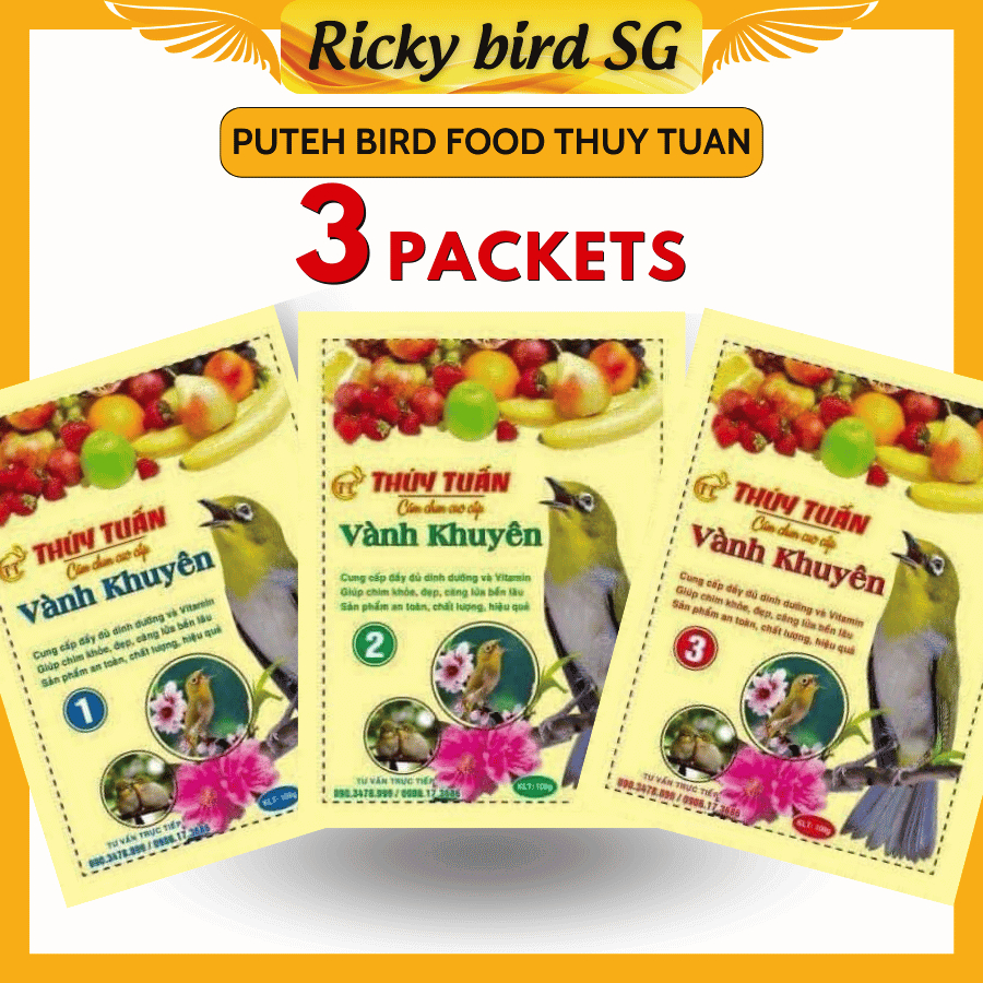 Puteh food Thuy Tuan - Mata puteh bird food Ricky SG (COMBO 3 PACKETS ...