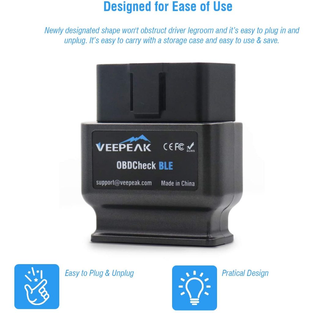 Veepeak Obdcheck Ble Obd2 Bluetooth Scanner Auto Obd Ii Diagnostic Scan Tool For Ios And Android