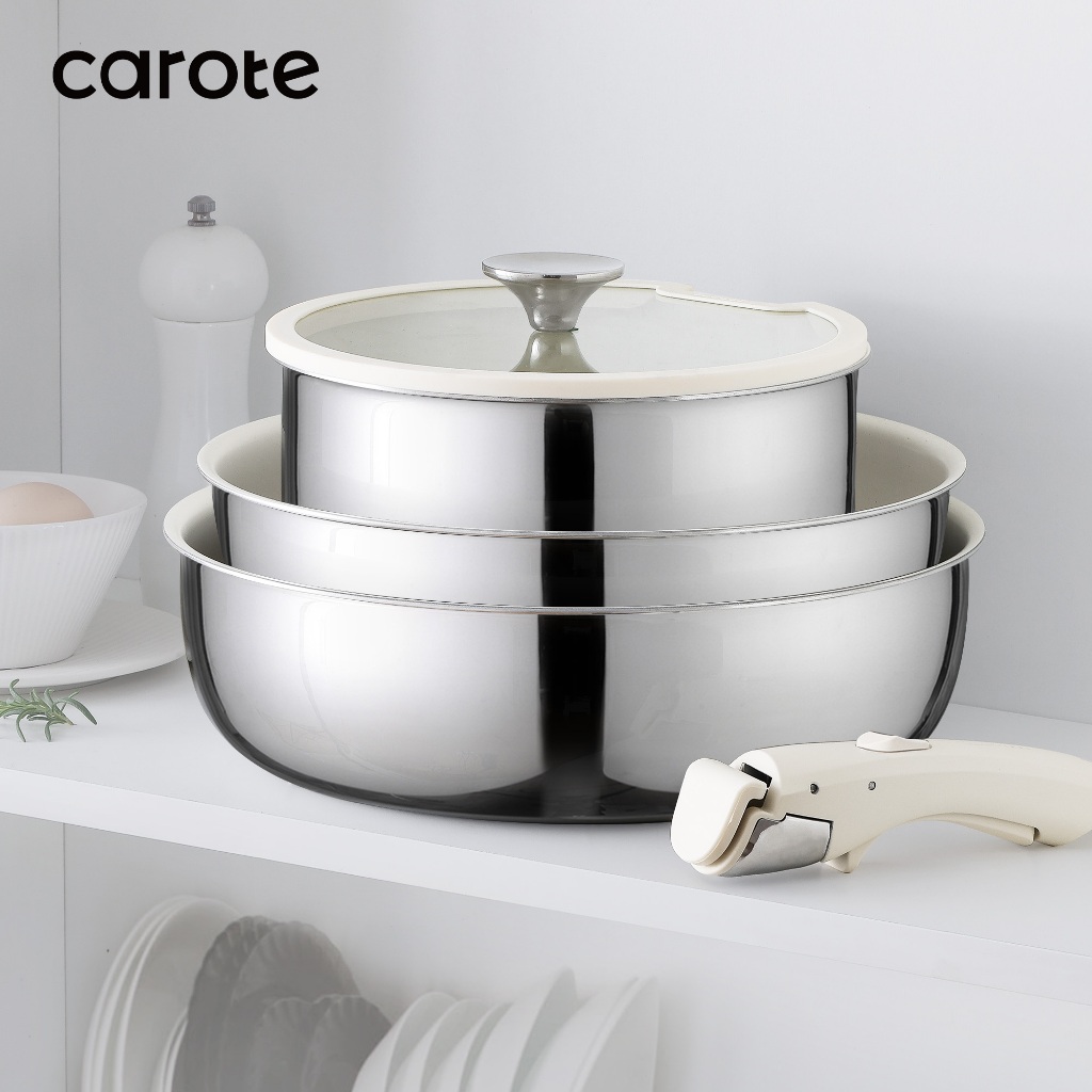 CAROTE Stainless Steel Cookware Set 7Pcs Nonstick Pots and Pans Set ...