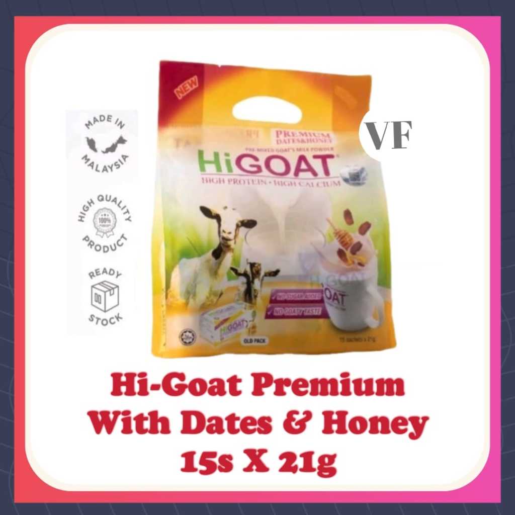 HI-GOAT Premium Dates & Honey Goat's Milk Powder 21g x 15s [Exp 2027 ...