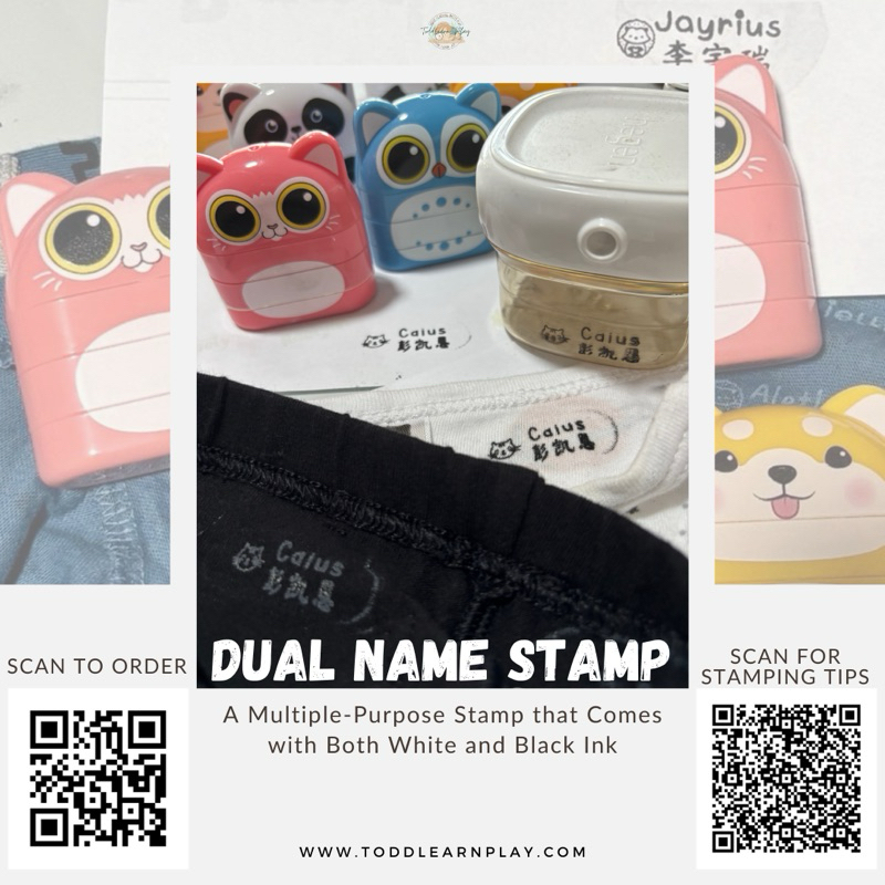 [MADE IN SG] Personalised Name Stamps | For CLOTHES | Black & White 2 ...