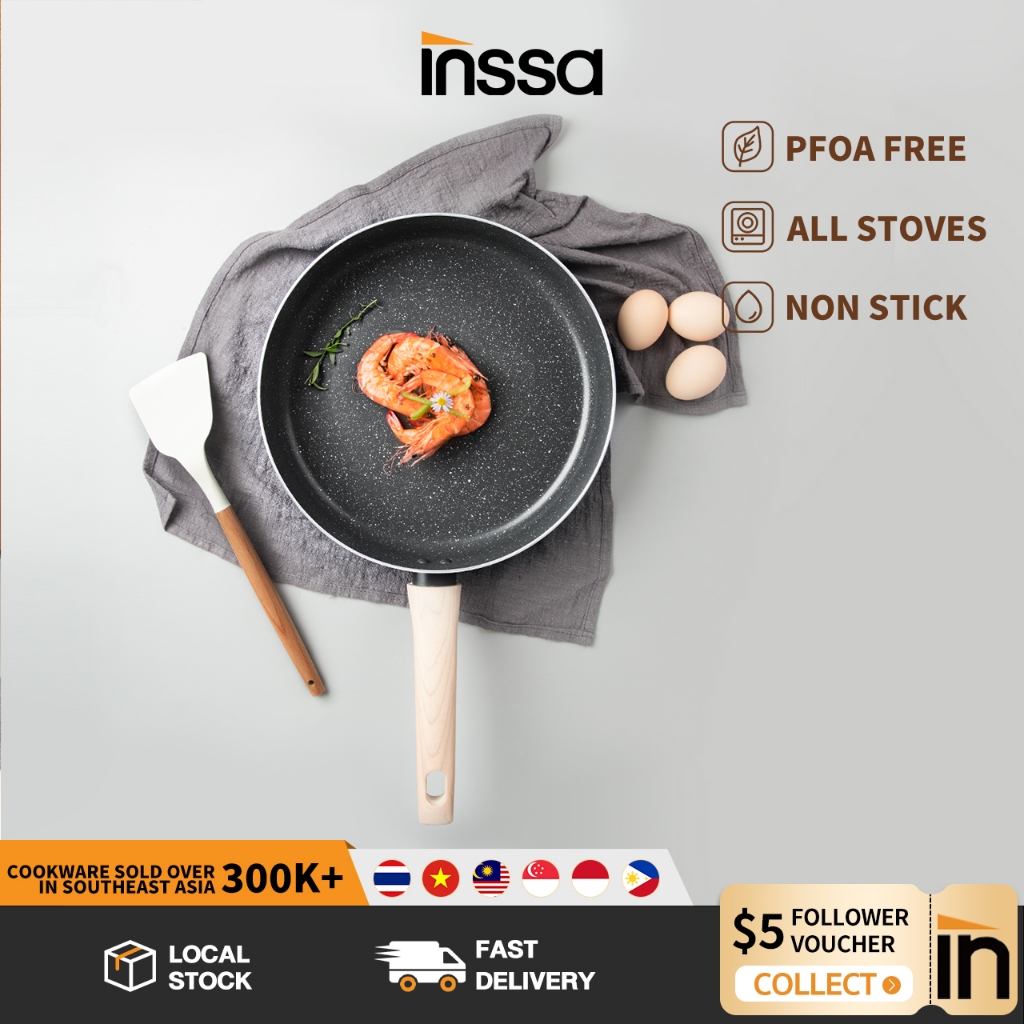 Inssa 28cm Deep Frying Pan Cookware Non Stick Coating PFOA Free ...