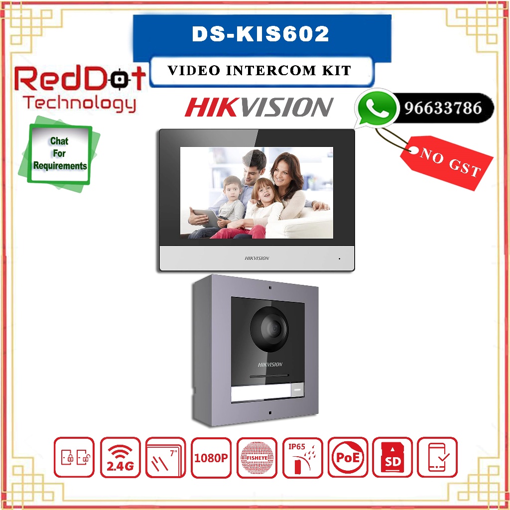 HIKVISION DS-KIS602 Video Intercom Kit (Local SG Seller) | Shopee Singapore