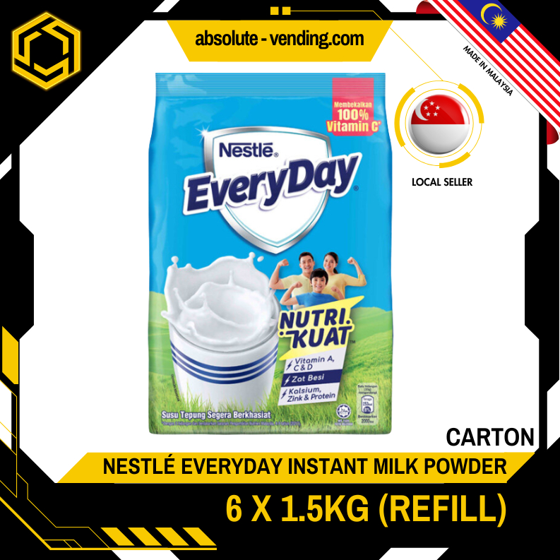 [CARTON] EVERYDAY Full Cream Milk Powder Refill Pack 1.5KG X 6 (PACKETS ...