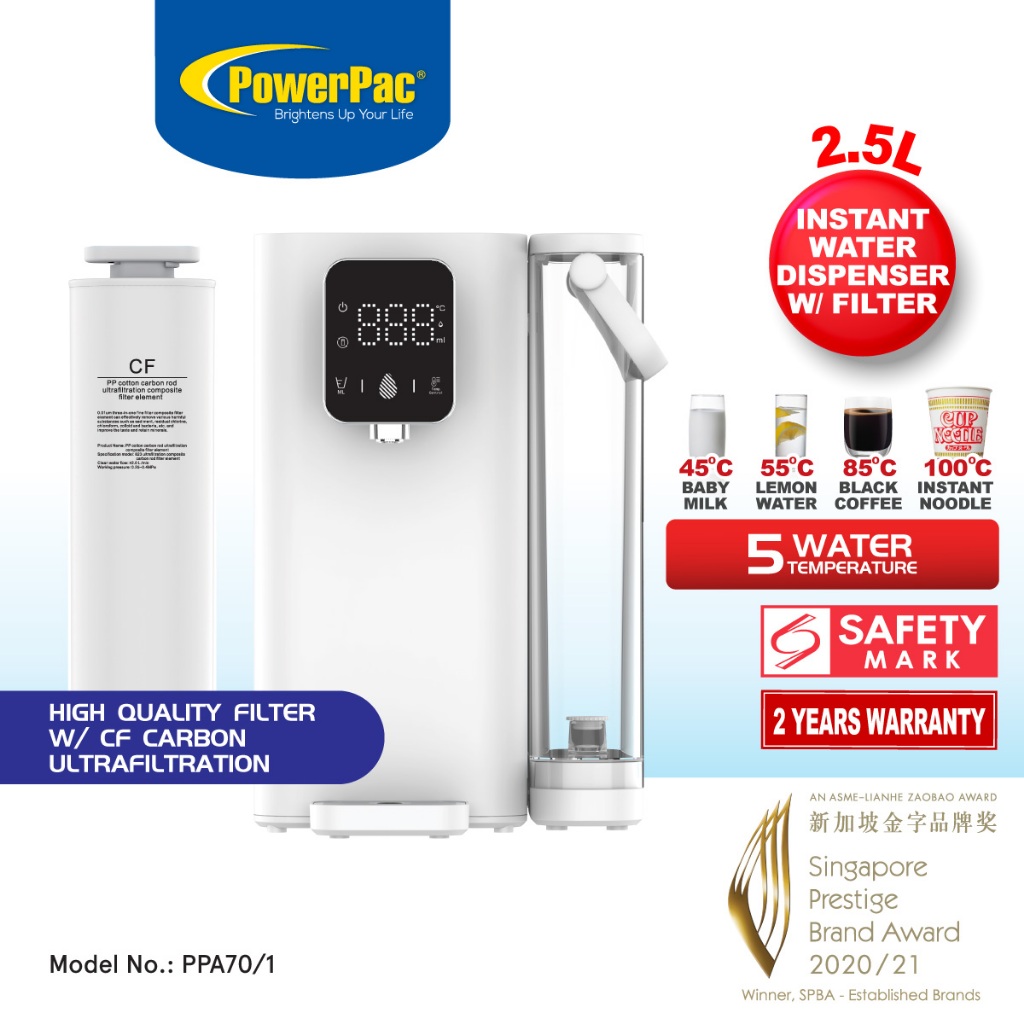 PowerPac 2.5L Instant Water Dispenser Hot & Room Temperature, 5 ...