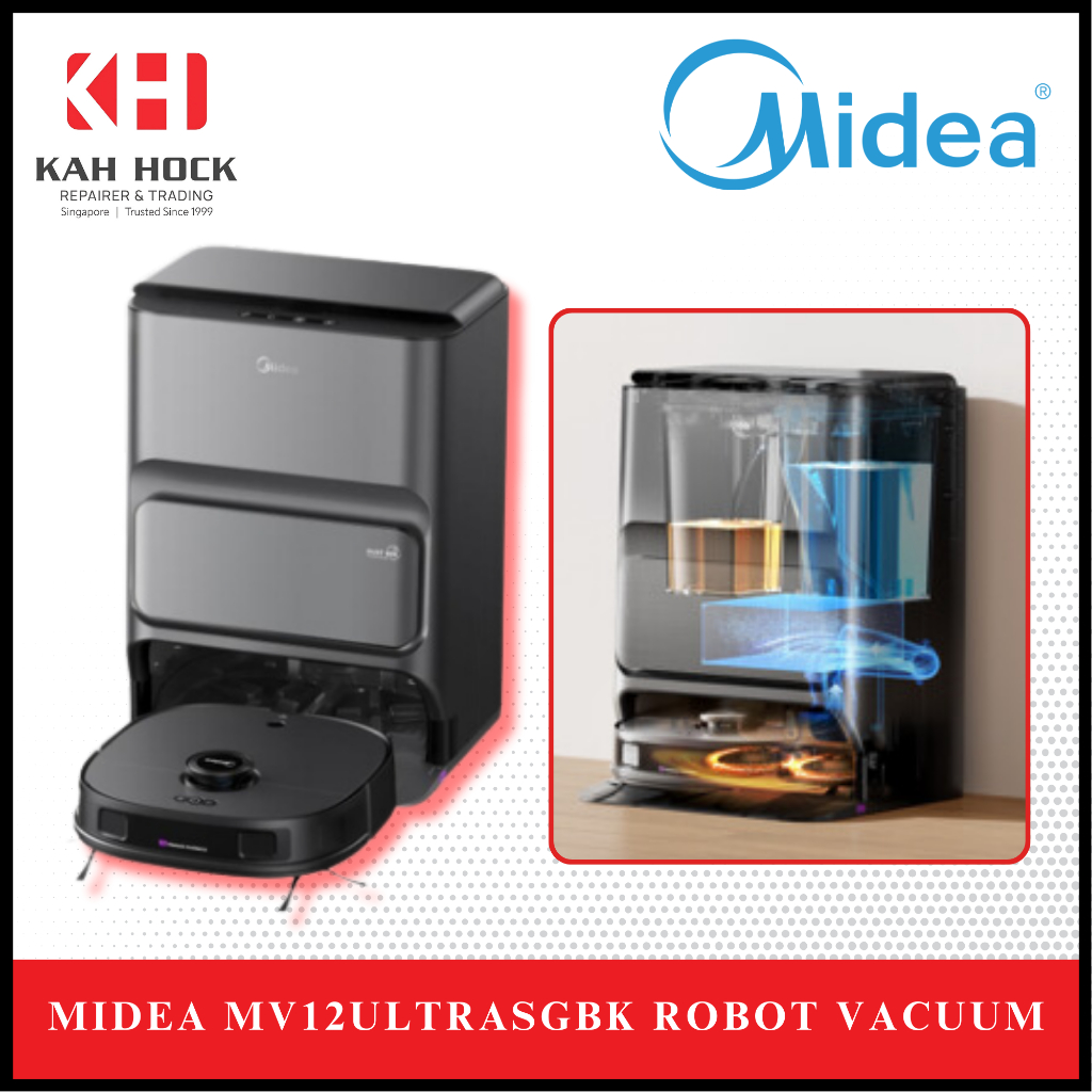 MIDEA MV12ULTRASGBK V12 ROBOT VACUUM CLEANER WITH FOUR CLEANING MODES ...