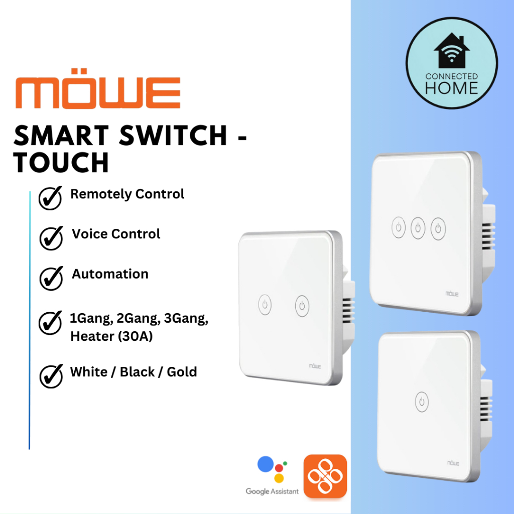 MÖWE Touch Smart Switch – Touch + App + Voice Control, Auto Timer ...