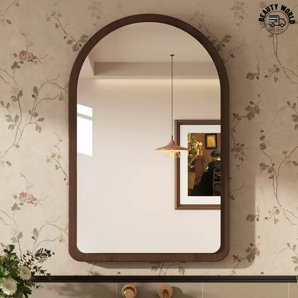 [SG Seller]Living Room Vestibule Decoration Mirror Solid Wood Desktop ...