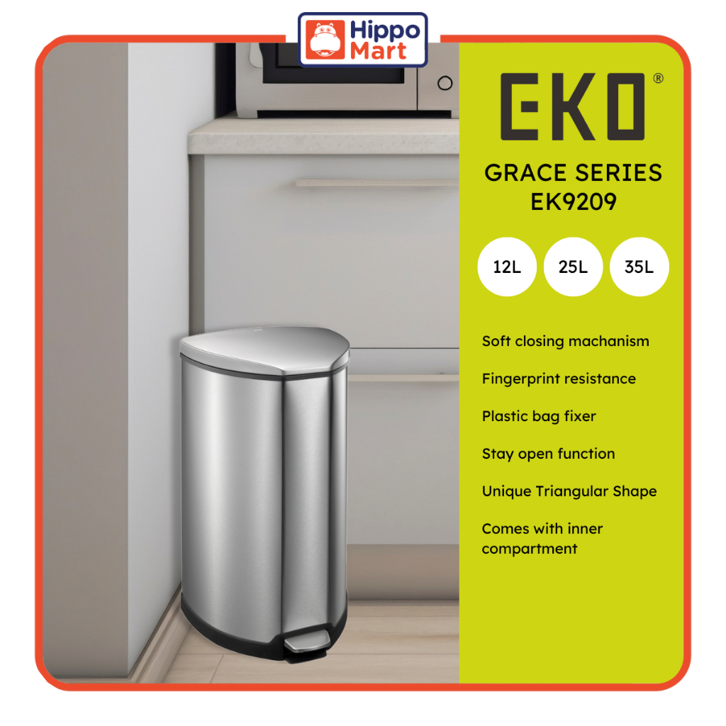 EKO Dustbin | Grace | EK9209 | Trash Bin | Waste Bin | Stainless Steel ...
