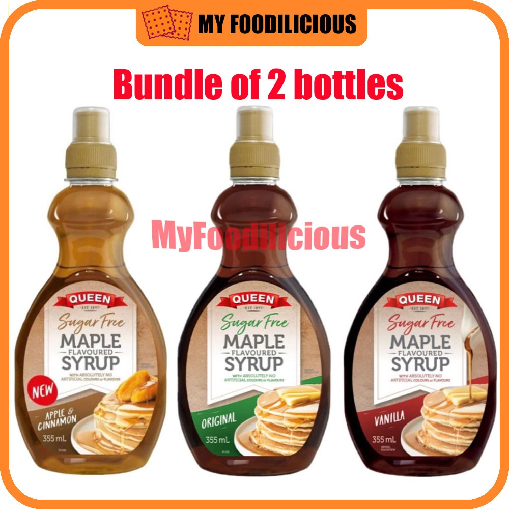 Queen Sugar Free Maple Syrup Original/Vanilla/Apple&Cinnamon 355ml ...