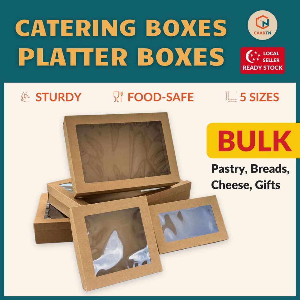 [BULK 10PCS] Window Catering Box Corrugated Cardboard Cheese Platter ...