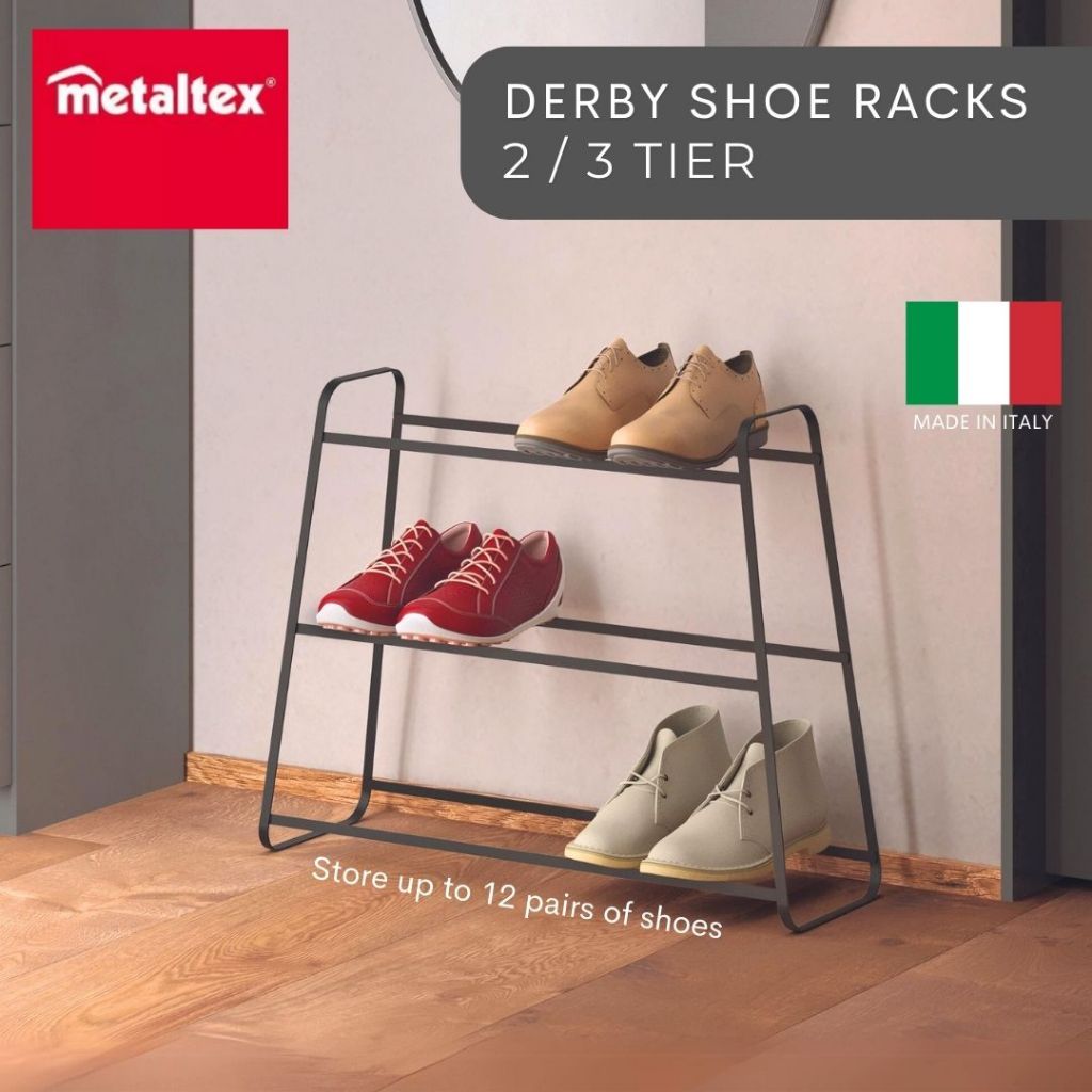 Metaltex SG Derby Outdoor Minimalist Shoe Rack 2 Tier 3 Tier Slim Shoe ...