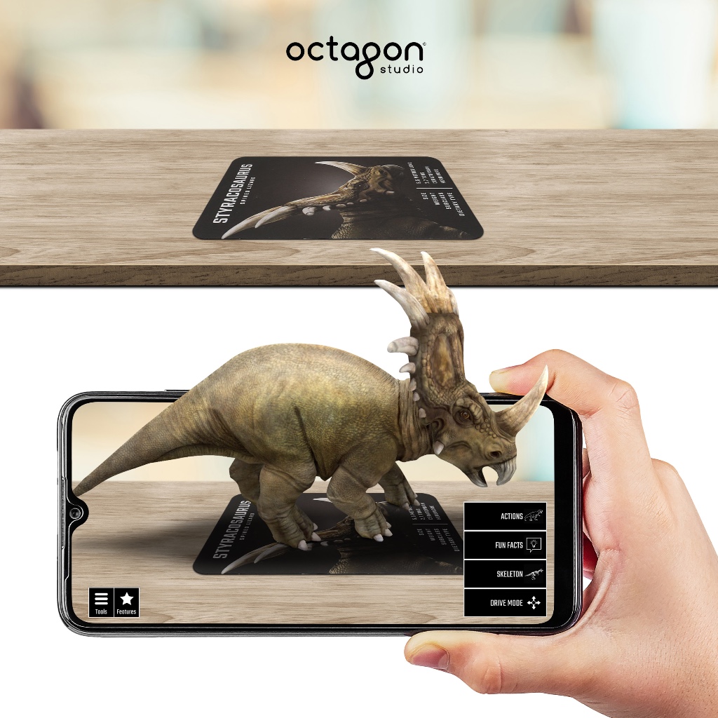 Dinosaur 4D+ Flashcards | Augmented Reality | Octagon Studio | For 4+ Years | Shopee Singapore