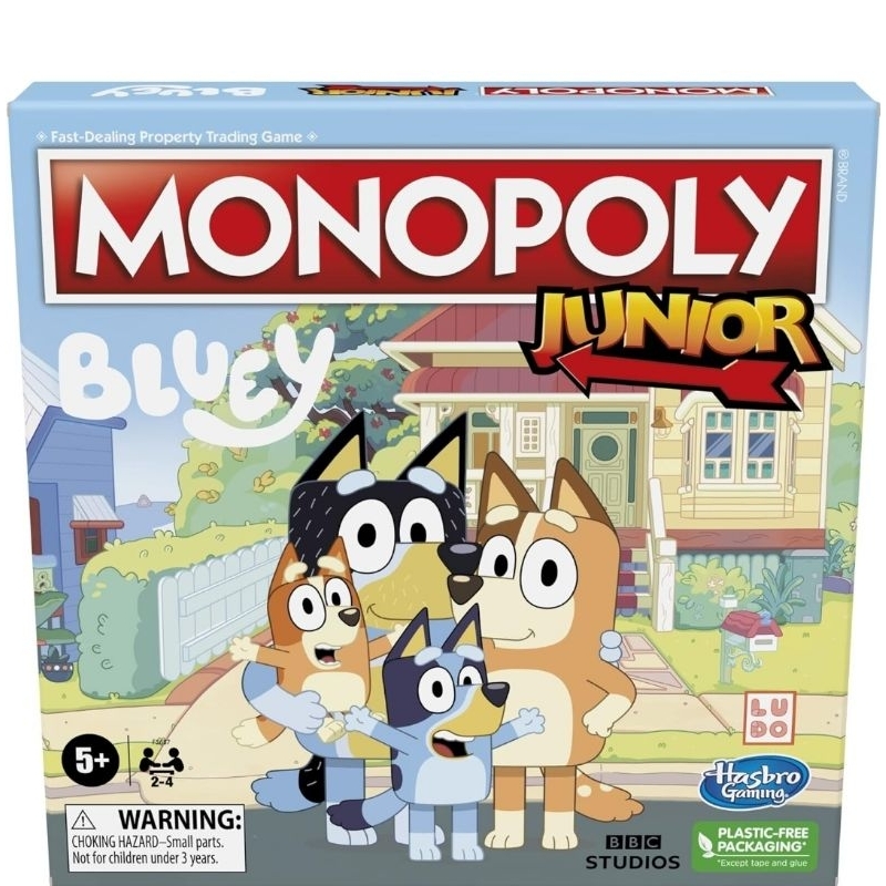 Monopoly Hasbro Gaming Junior: Bluey Edition Board Game for Kids Ages 5 ...