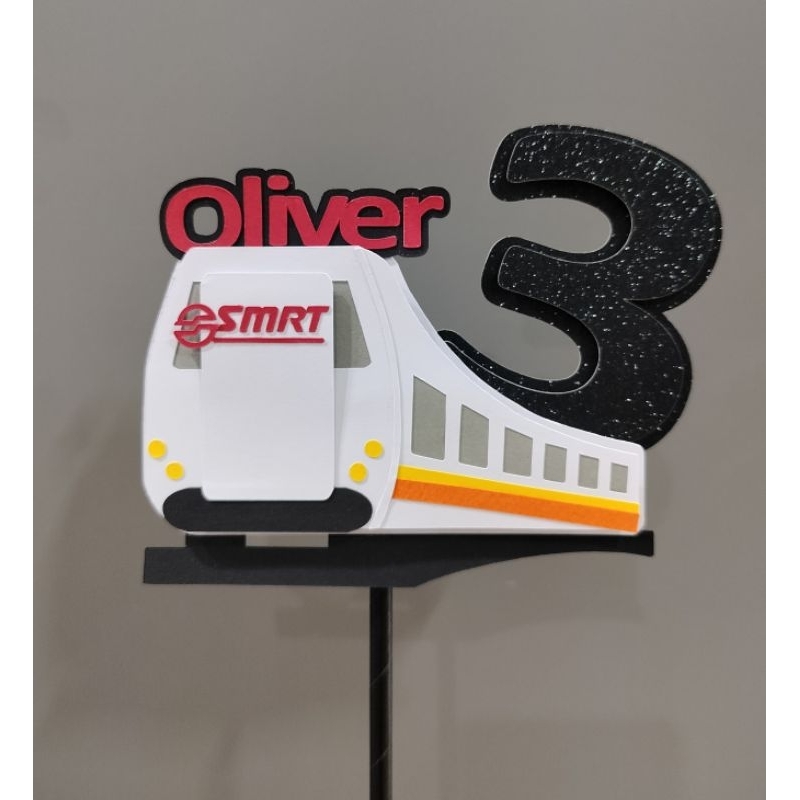Custom Name Age SG MRT Lovers Cake Topper. Train Party Decorations ...