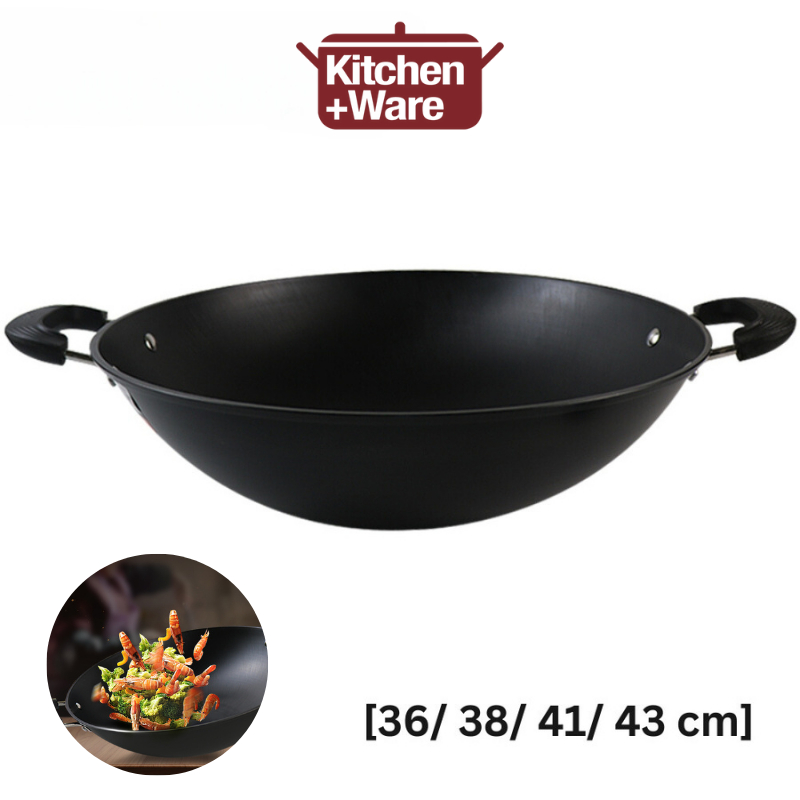 [36/ 38/ 41/ 43 cm] Deep Iron Wok / Frying Pan | Shopee Singapore