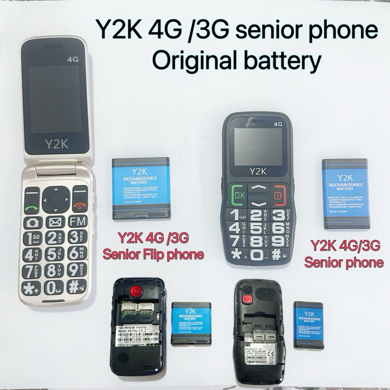 🔥🇸🇬 Y2K 3G 4G Senior Phone original battery for 3G flip 1 /2 3G / 4G senior phone 4G flip phone ...