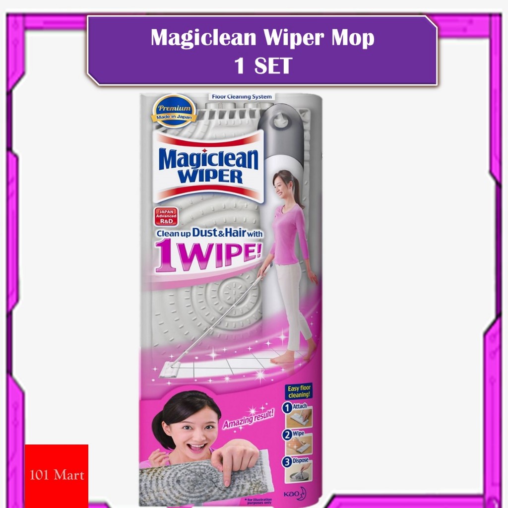 Magiclean Wiper Mop Stick Set For Dry / Wet Sheets, 1s | Shopee Singapore