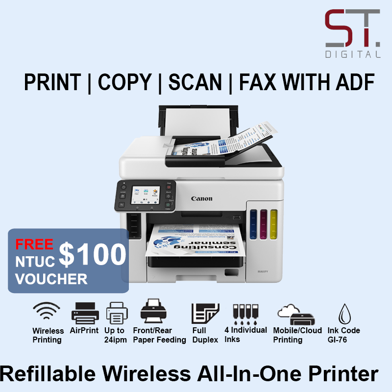 Canon MAXIFY GX7070 Easy Refillable Ink Tank Wireless 4-in-1 Business ...