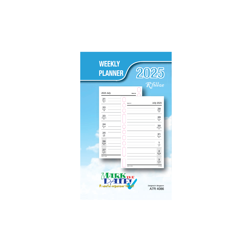 R'fillae 4086 A7 Weekly Planner Diary Refill (2025) | Shopee Singapore