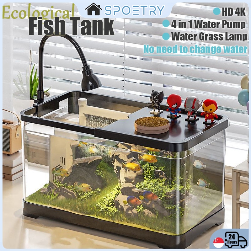 【SG-SPOETRY】Fish Tank Fish Aquarium Filter Terrapin Tank Landscape ...