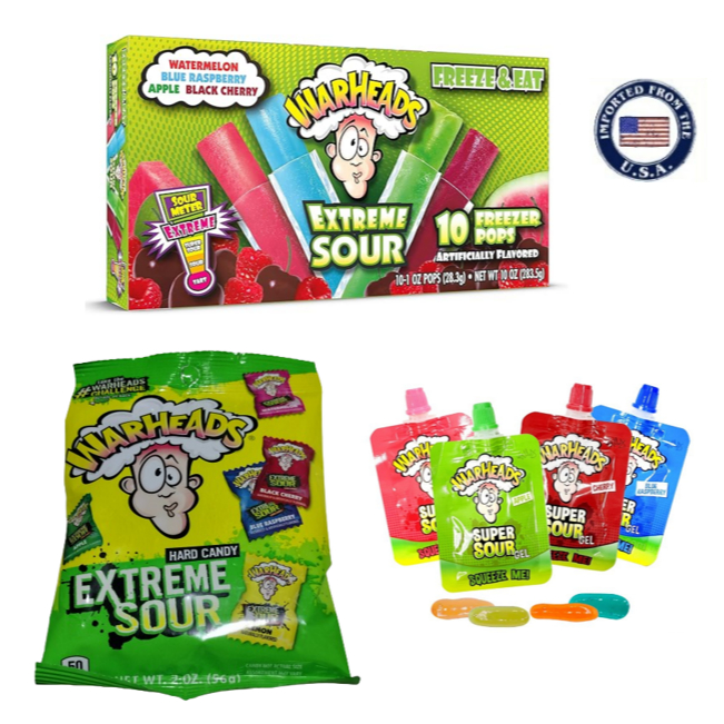 Warheads Series [Extreme Sour Hard Candy (56g)/ Warheads Super Sour Gel ...