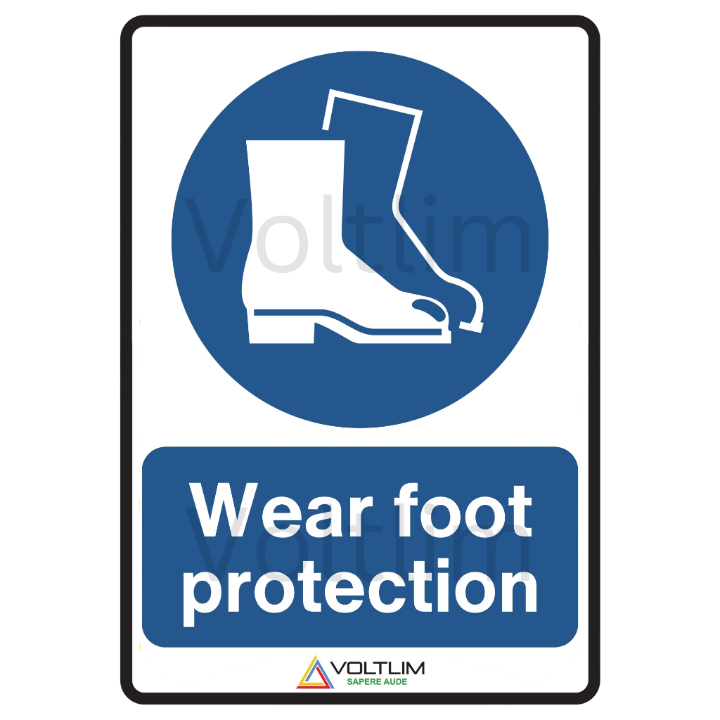 Wear Foot Protection| Foot Protection Must Be Worn Sign Label Sticker ...