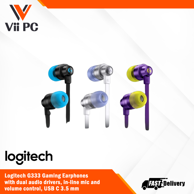 Logitech G333 Gaming Earphones PC Mobile Xbox PlayStation USB C 3.5 mm ...