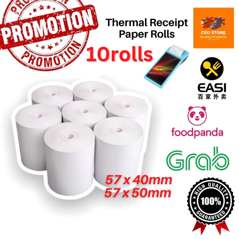 Thermal Paper Roll 57mm x 40mm 57mm x 50mm Delivery Machine Credit Card ...