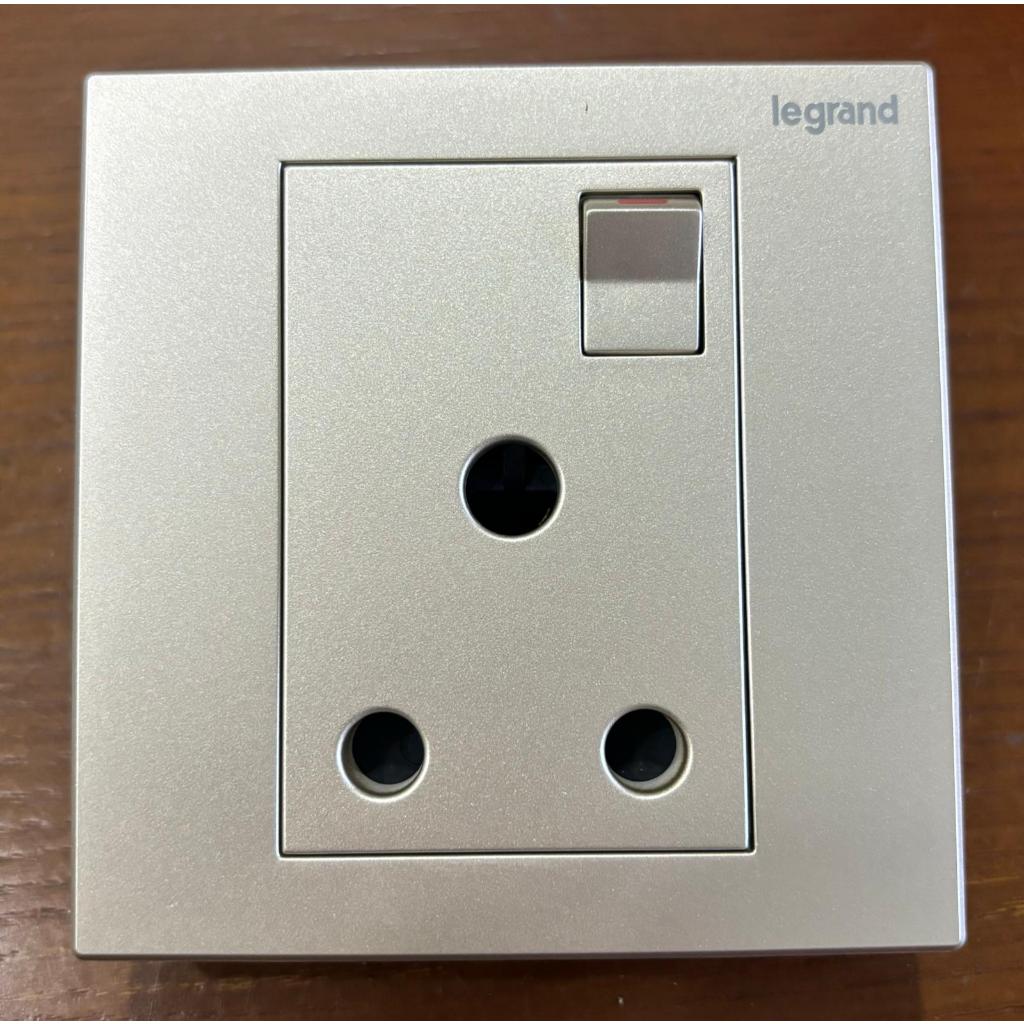 Legrand-Galion Round Pin Switch Socket with Safety Mark Champagne Color ...