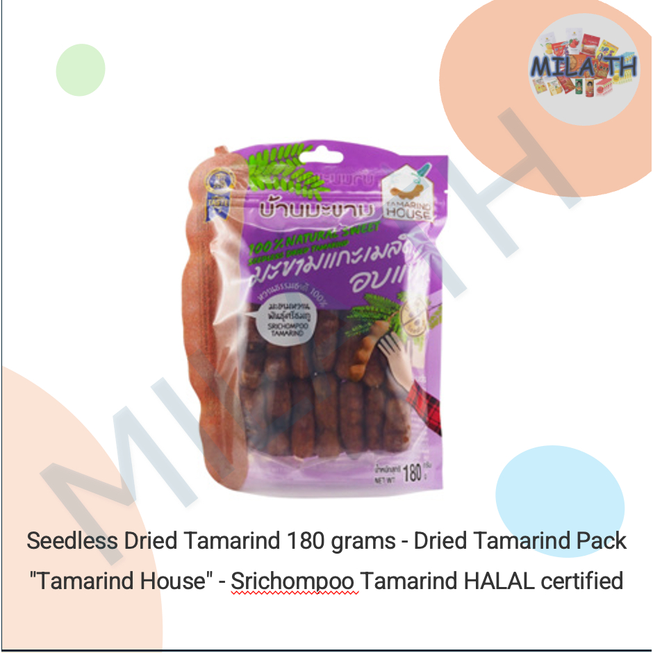 Seedless Dried Tamarind 180 grams - Dried Tamarind Pack "Tamarind House ...