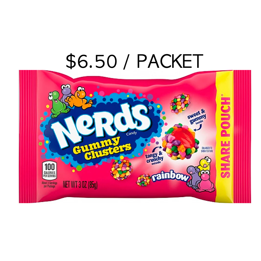 [INSTOCK] TWO PACKS!! NERDS Gummy Clusters Candy Rainbow Very Berry Mix ...