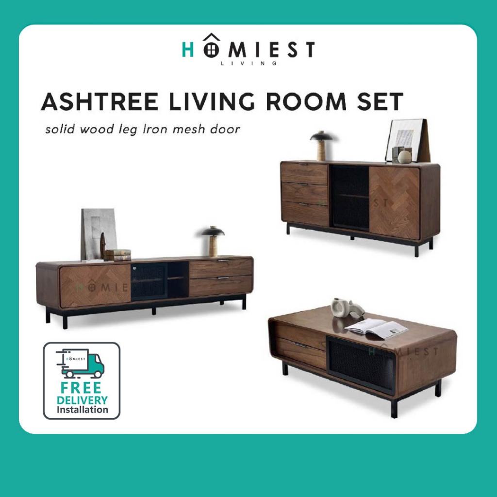 [HOMIEST] ASHTREE Living Room Bundle TV Console / Coffee Table ...