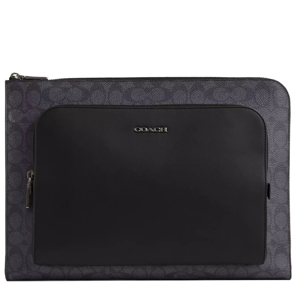 Coach Ethan Portfolio Laptop Case In Signature Canvas in Charcoal ...