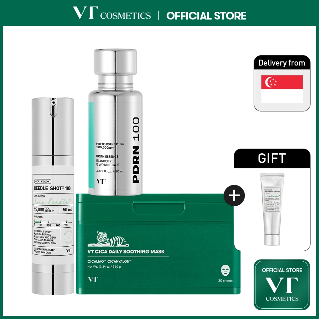 [VT] Top selling skincare set with PDRN & CICA & REEDLE Shot [Official Flagship] | Shopee Singapore
