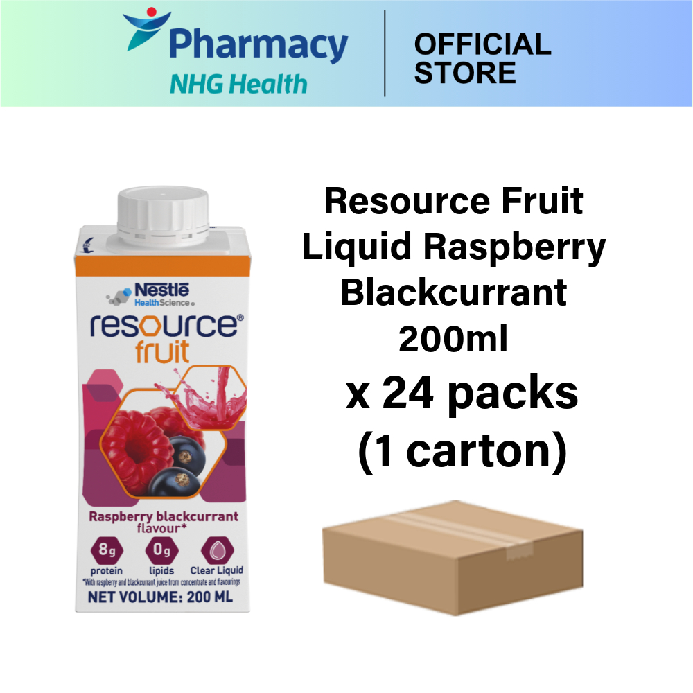 Resource Fruit Liquid Raspberry Blackcurrant 200ml x 24 packs (Expiry ...
