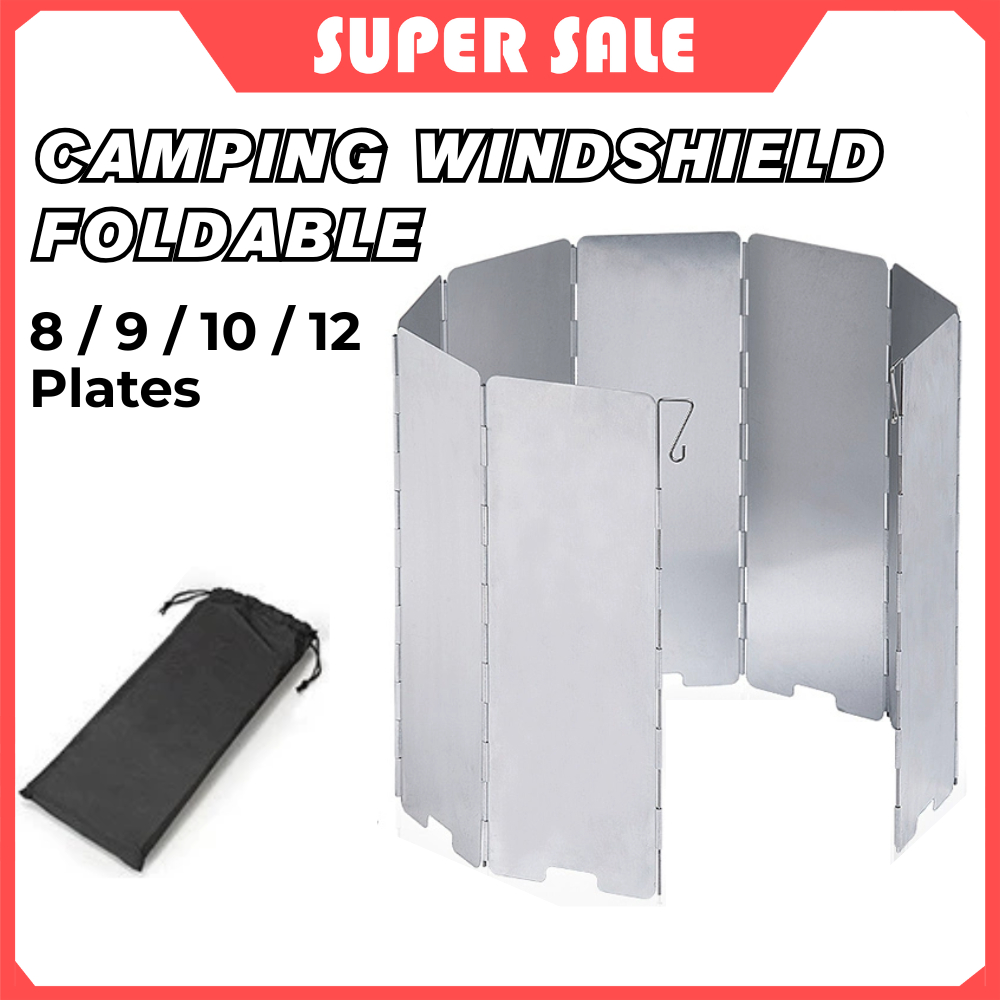 Camping Windshield for Fire Stove Aluminum Alloy Portable Foldable Wind ...